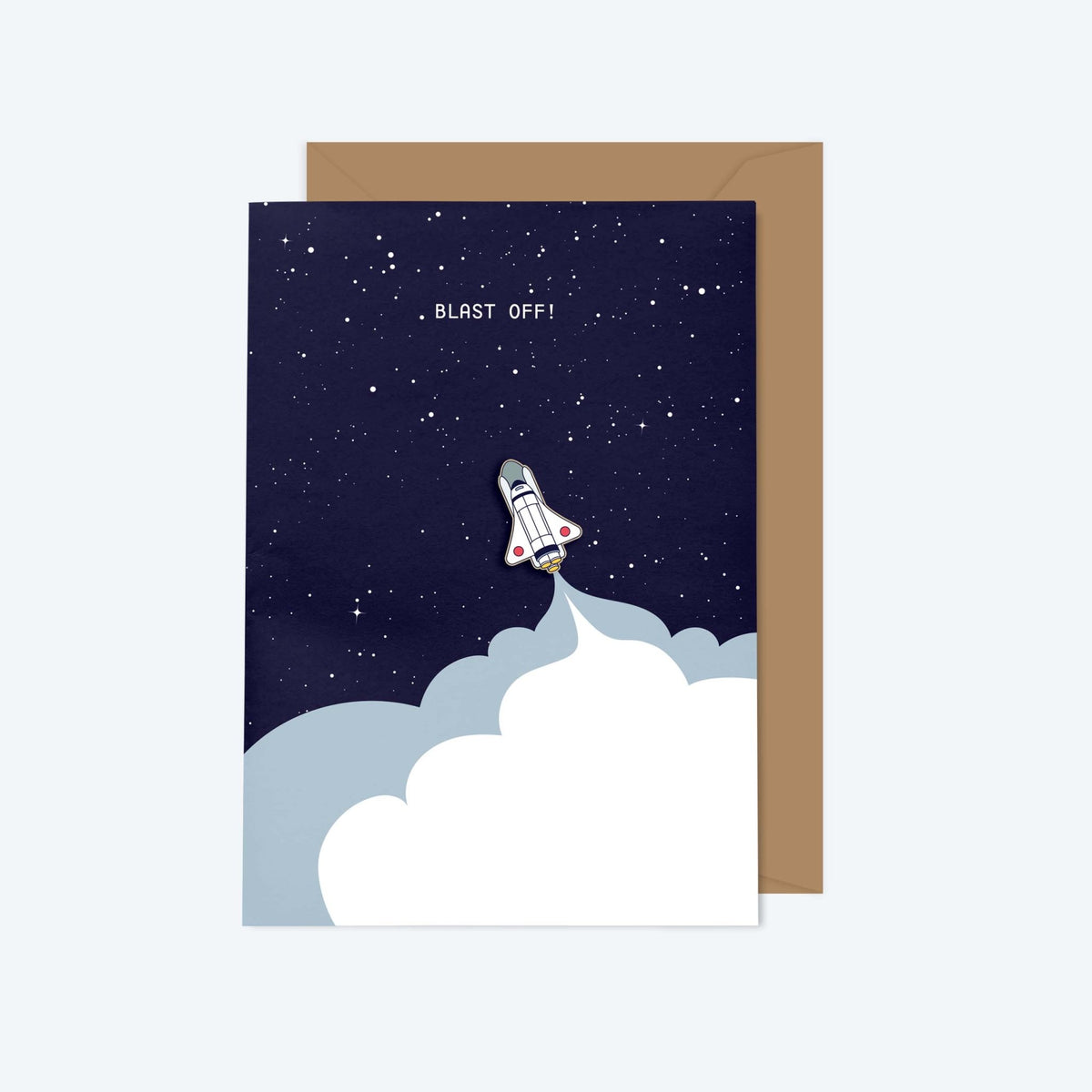 Blast Off! — Blast Off Series — Greeting Card and Wooden Pin Badge ...
