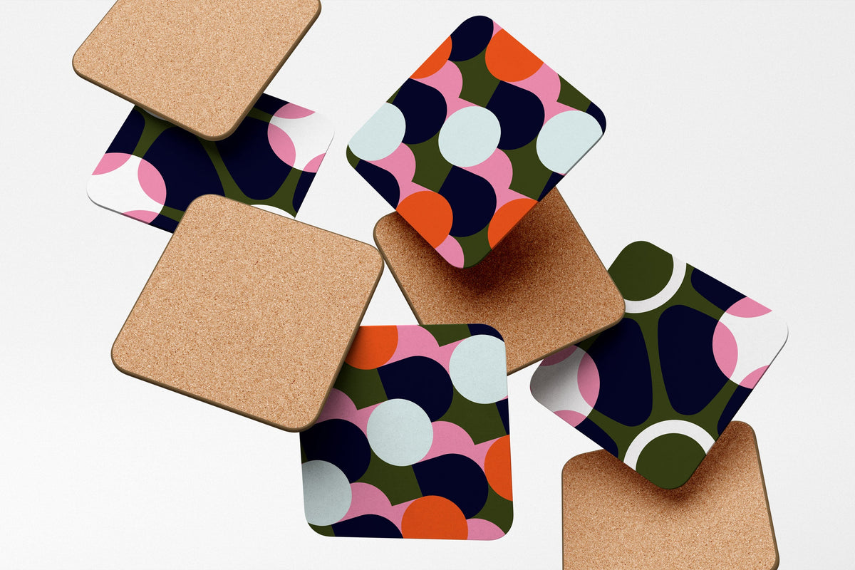 Stylish coasters — mid-century design, 70s, Storihome, graphical ...