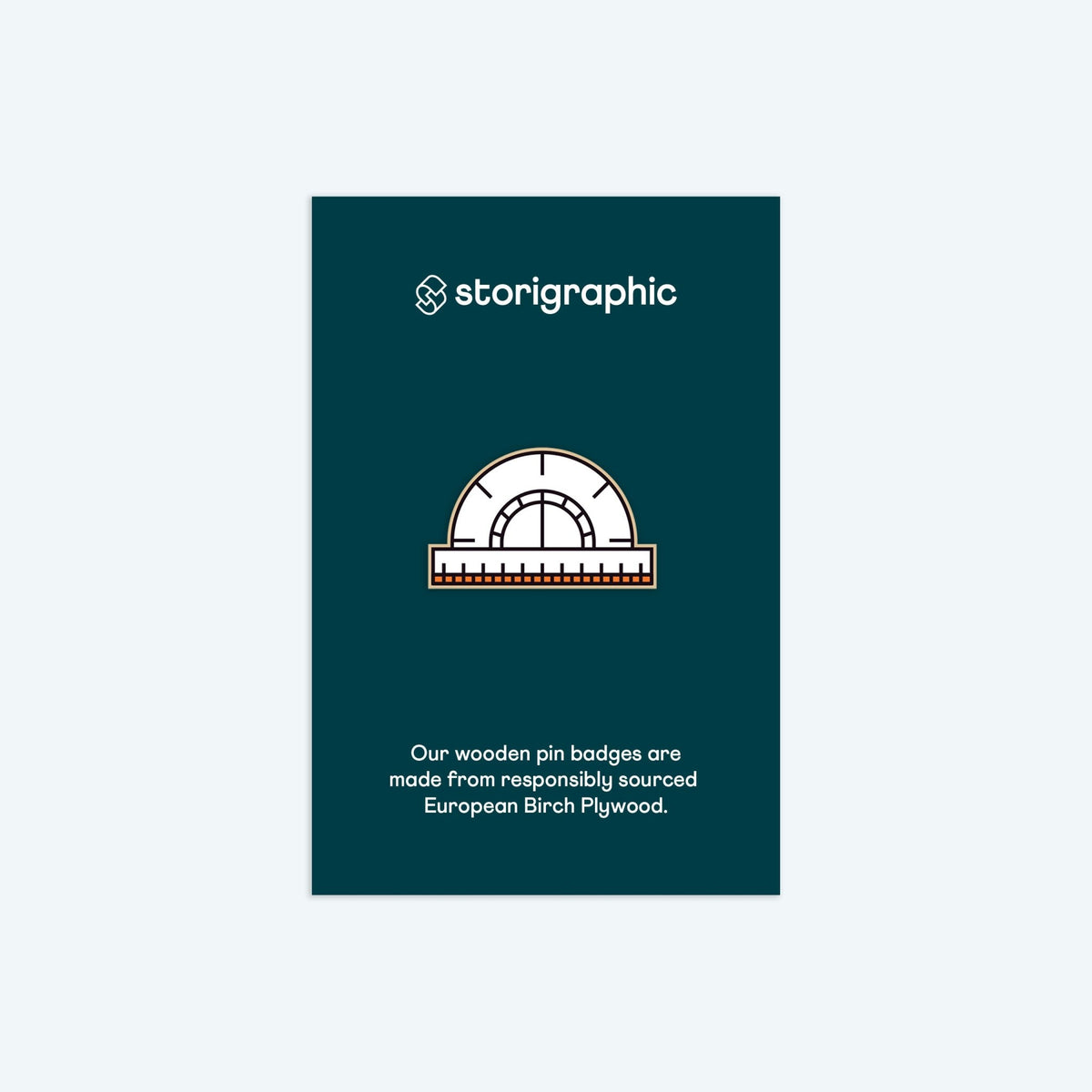 Protractor — Wooden Pin Badge – Storigraphic